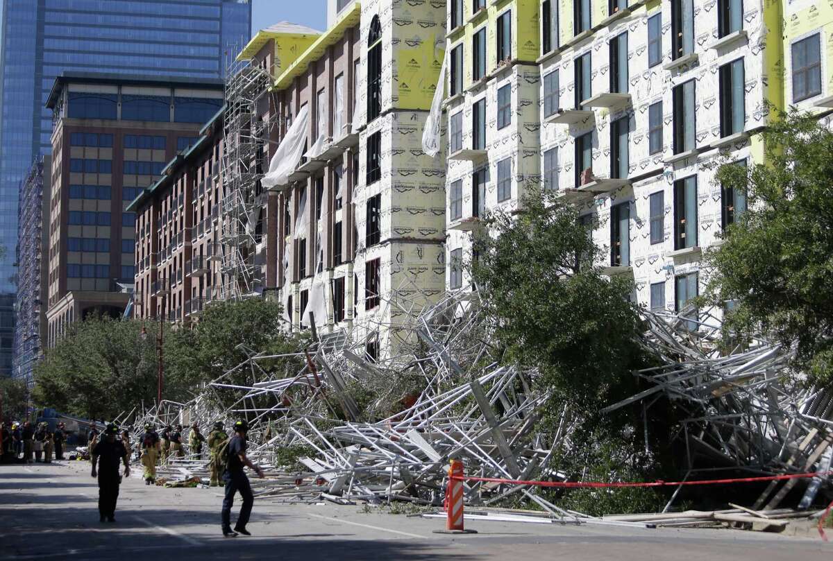 Construction scaffolding collapses near Minute Maid Ballpark; several ...