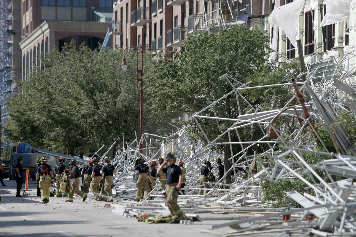 Construction scaffolding collapses near Minute Maid Ballpark; several ...