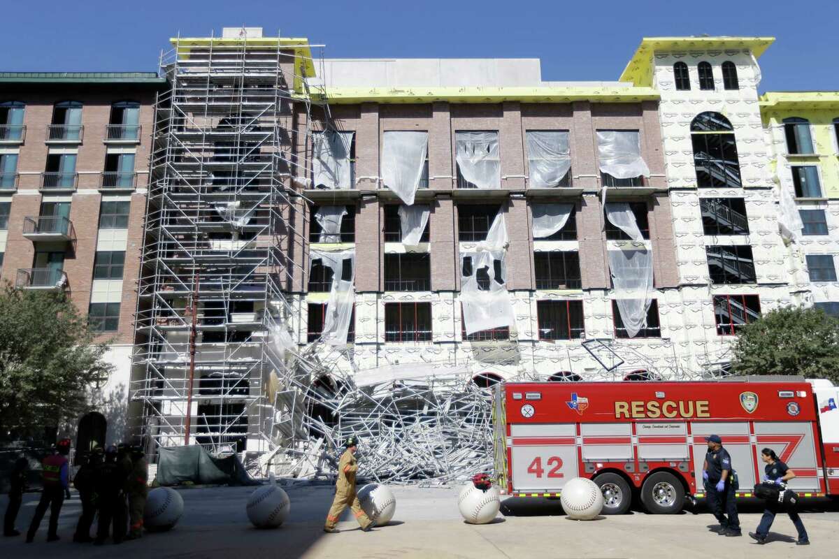 Construction scaffolding collapses near Minute Maid Ballpark; several ...