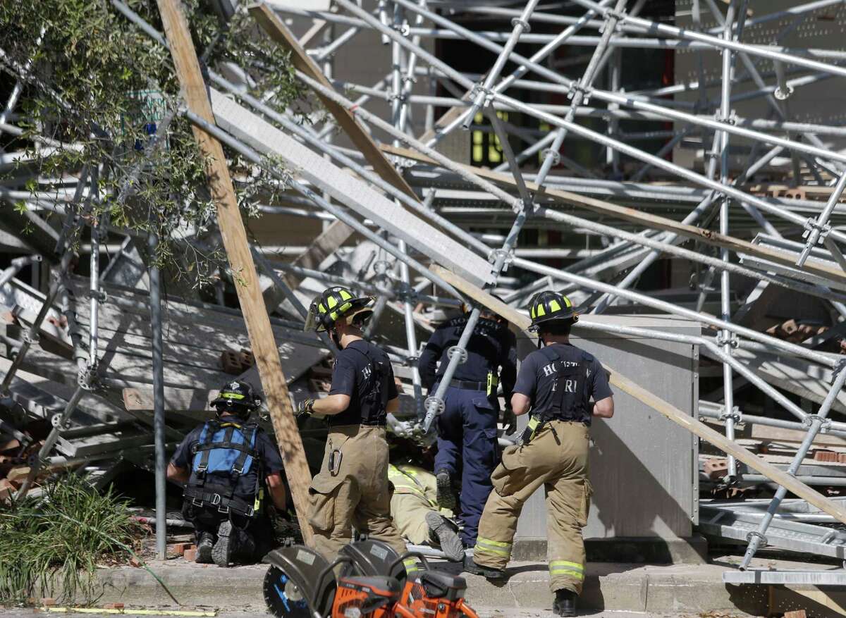 Construction scaffolding collapses near Minute Maid Ballpark; several ...