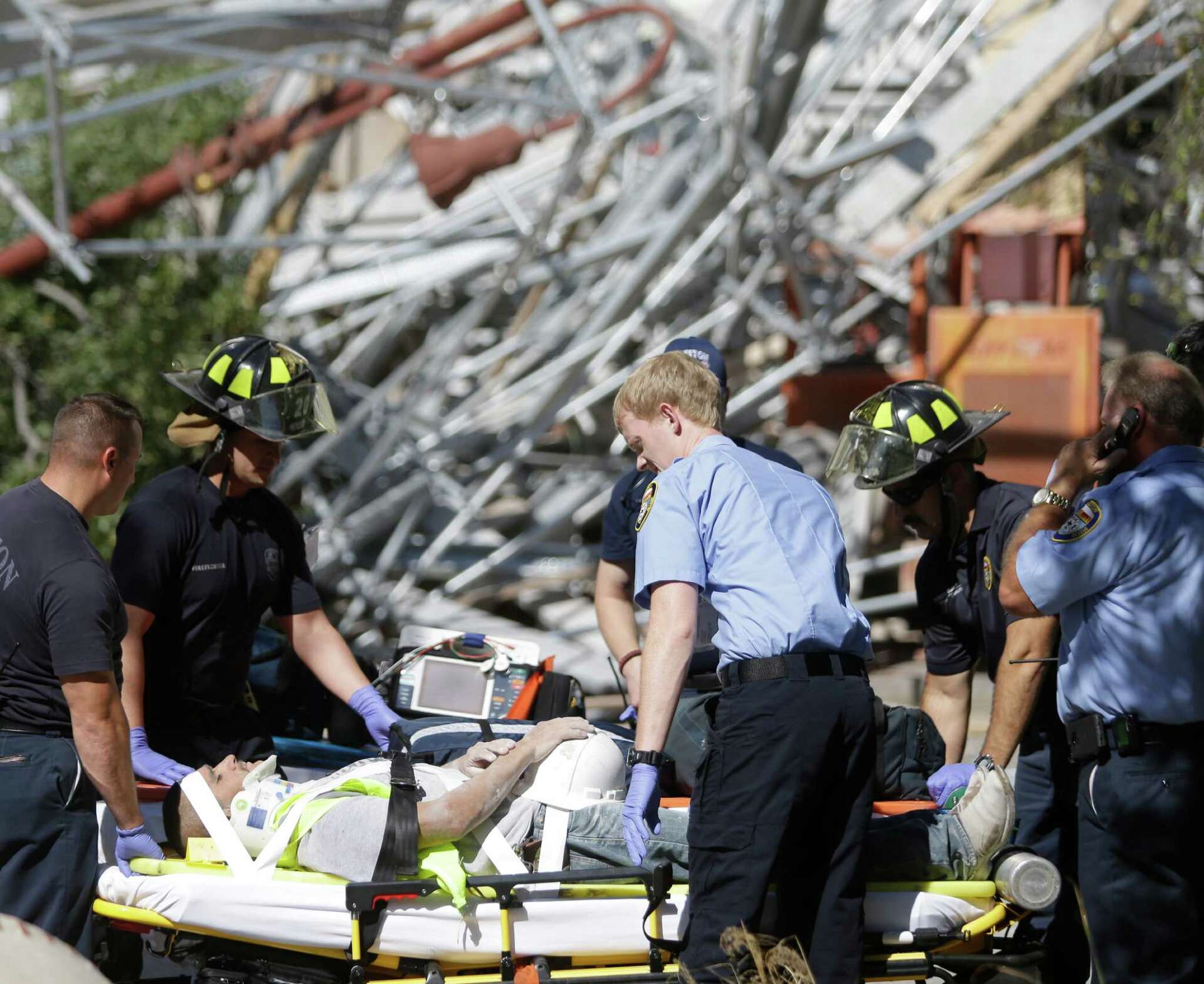 Construction scaffolding collapses near Minute Maid Ballpark; several ...