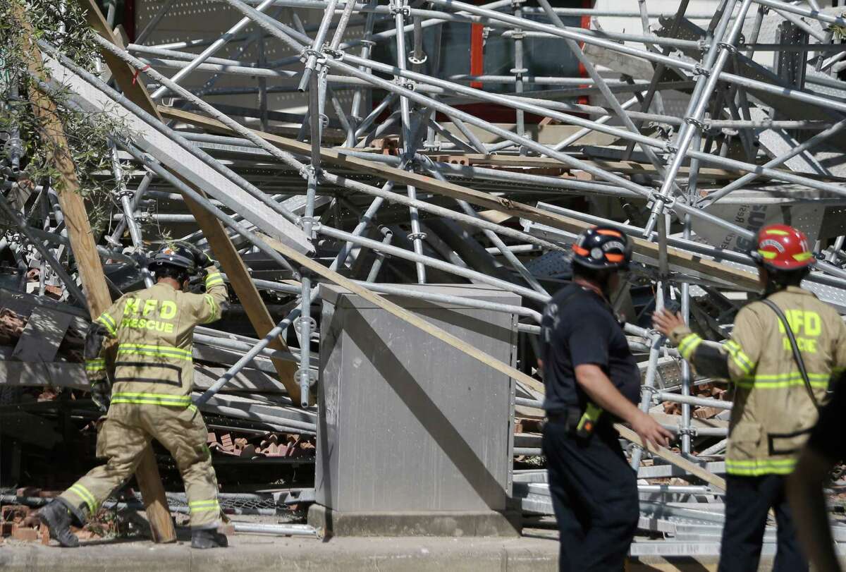 Construction scaffolding collapses near Minute Maid Ballpark; several ...
