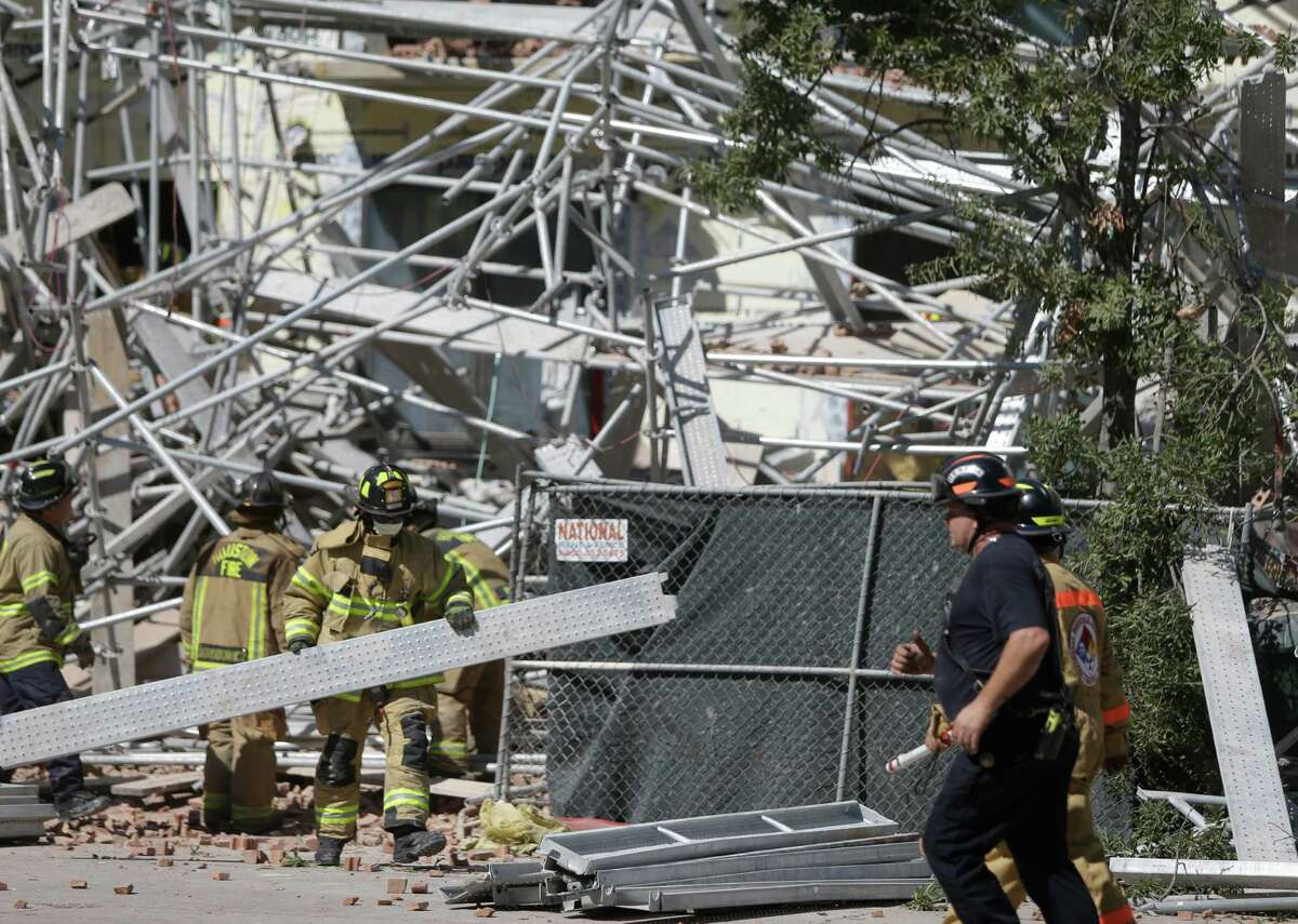 Construction scaffolding collapses near Minute Maid Ballpark; several ...