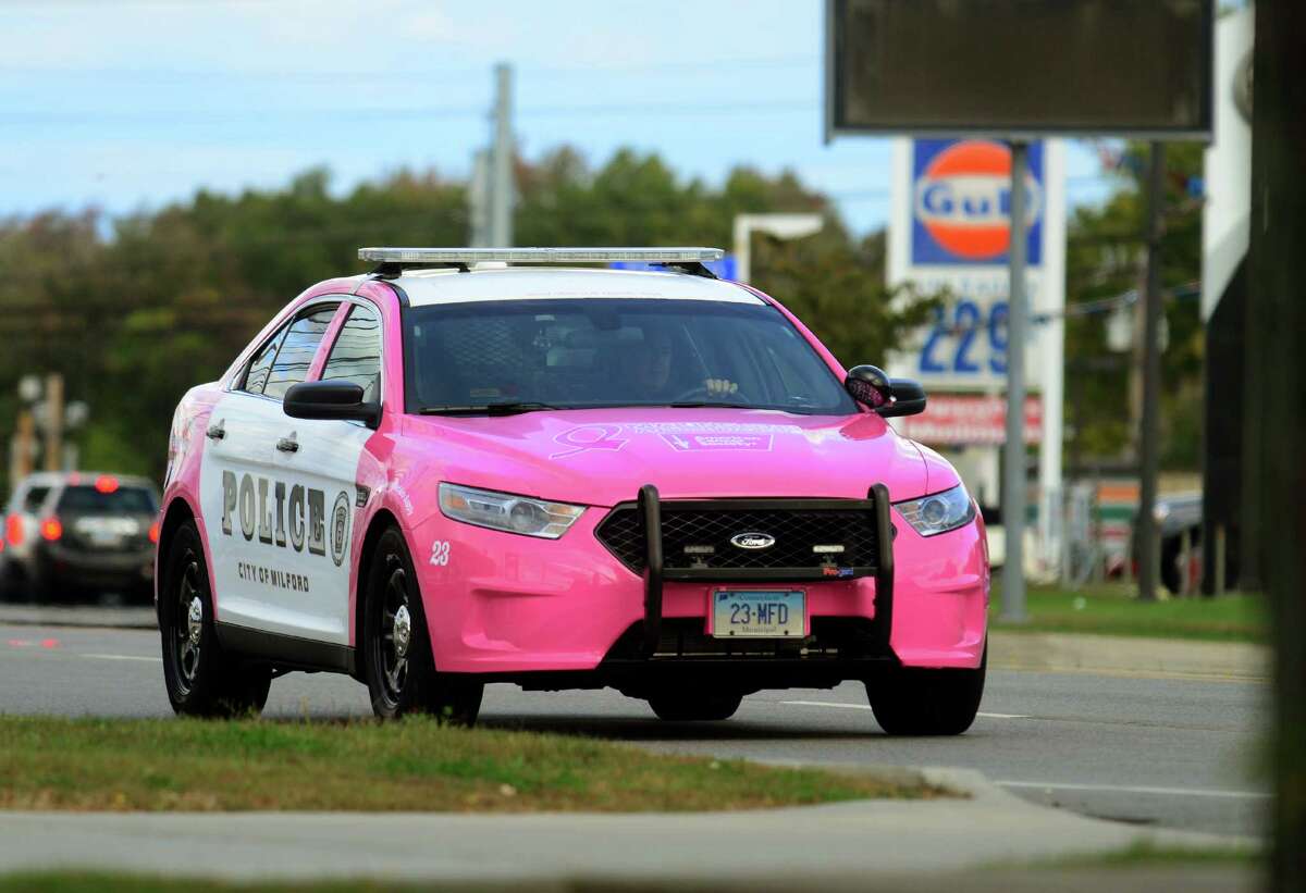 Pink cop cars raise breast cancer awareness