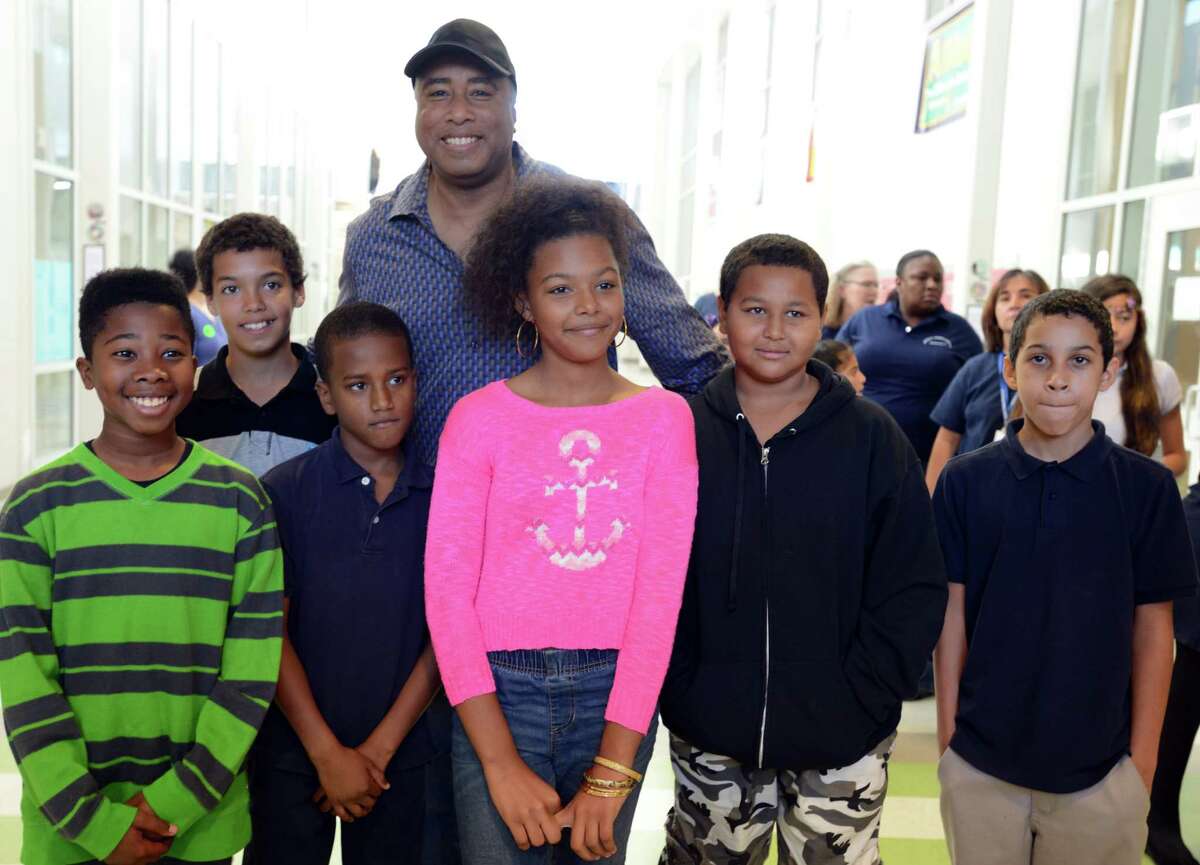 Bernie Williams and guitar wows Bridgeport students