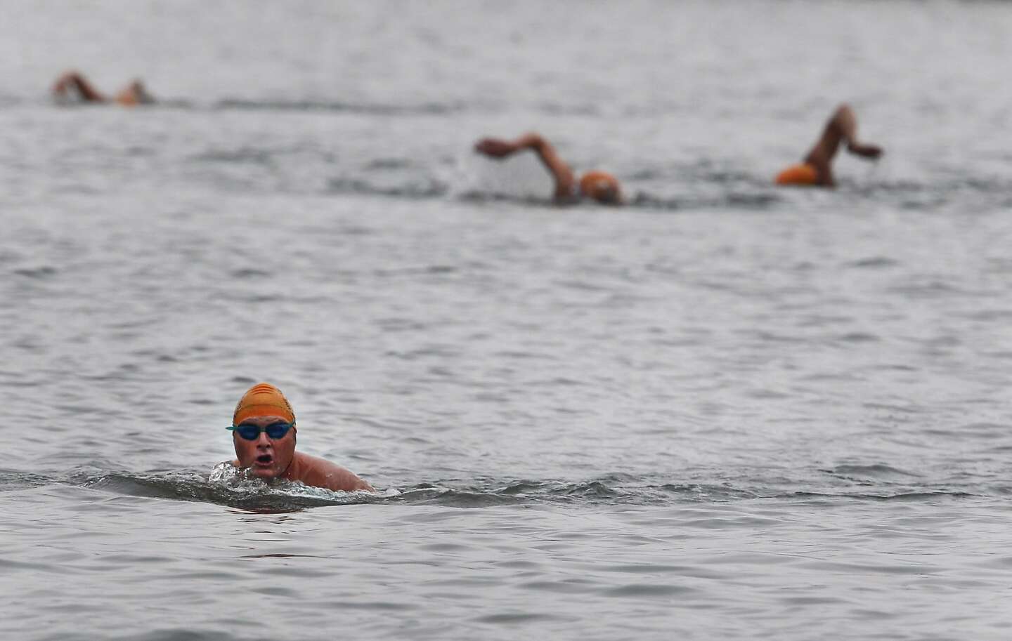 Triathlon contestants enjoy shark-free swim from Alcatraz