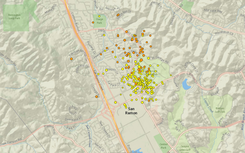 Swarm of small earthquakes jiggles San Ramon Valley