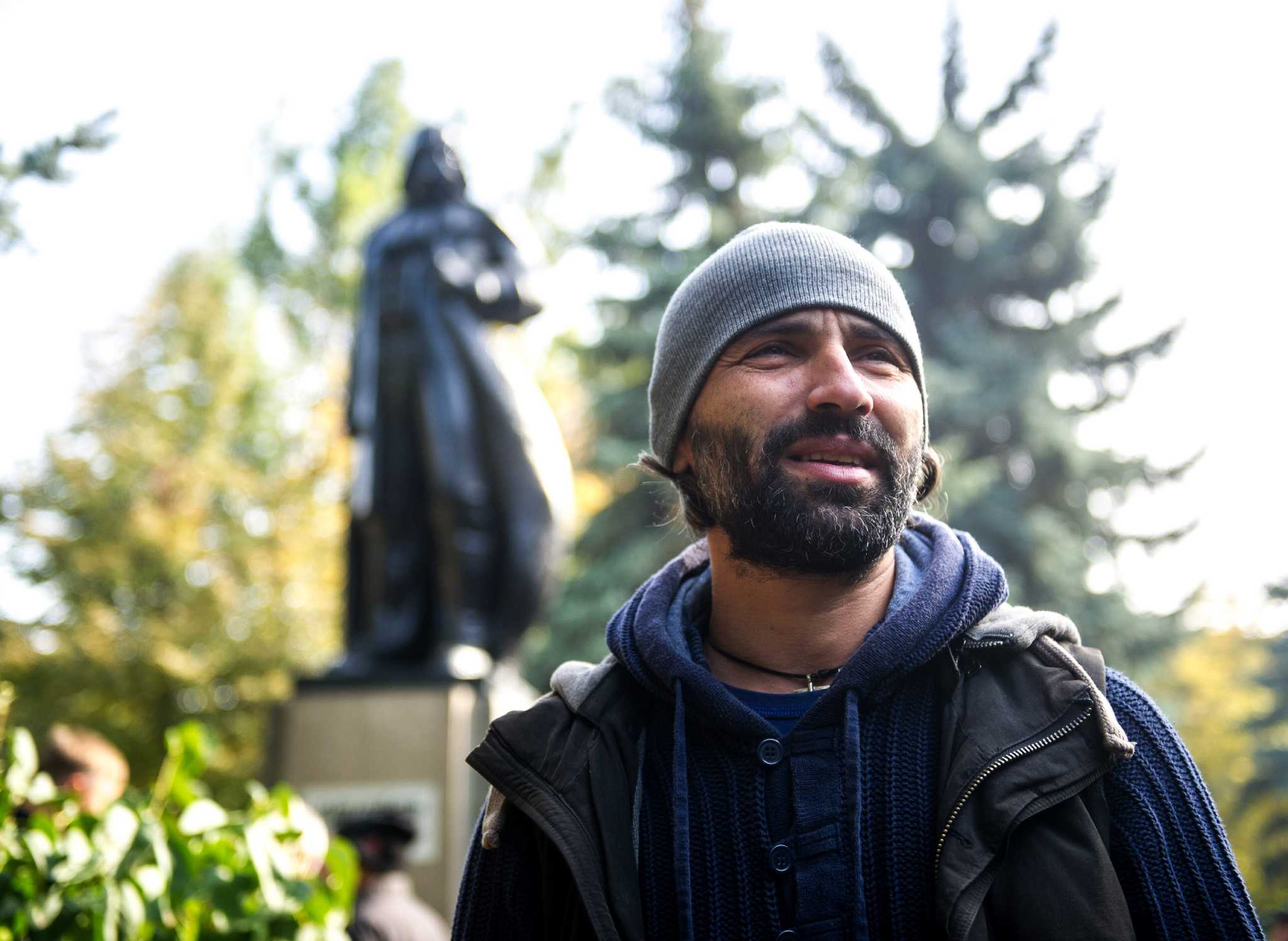 Burning Man artist turns Lenin statue in Ukraine into Darth Vader