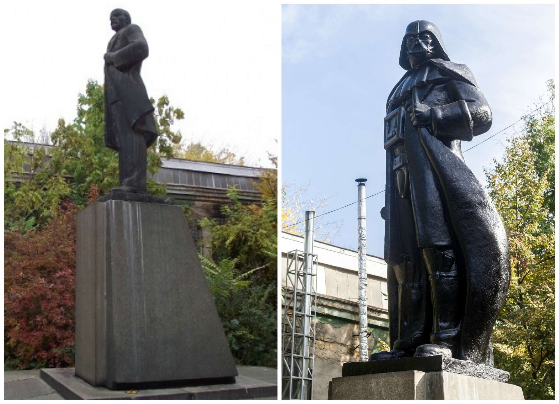 Burning Man artist turns Lenin statue in Ukraine into Darth Vader