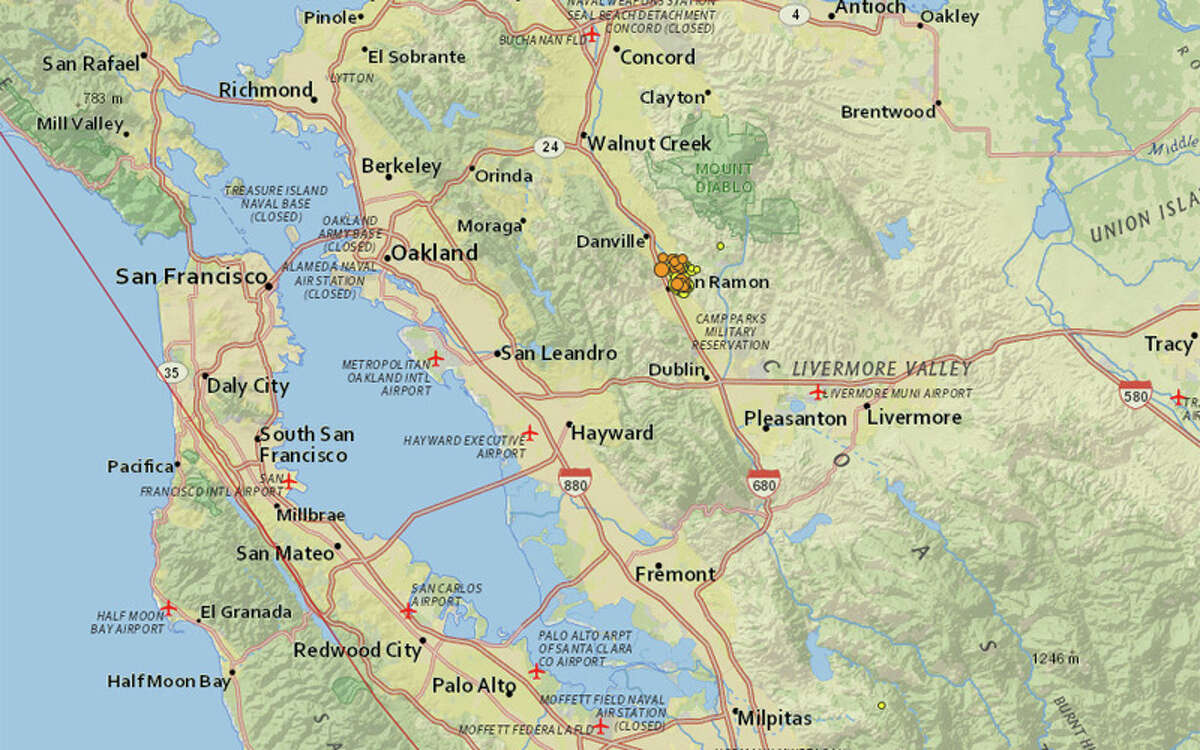 Small earthquakes strike in area of recent swarms in San Ramon