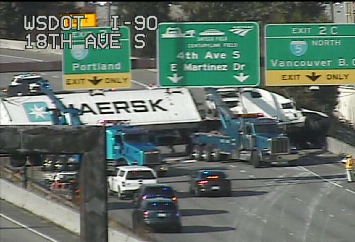 I-90 reopened after semi truck rollover