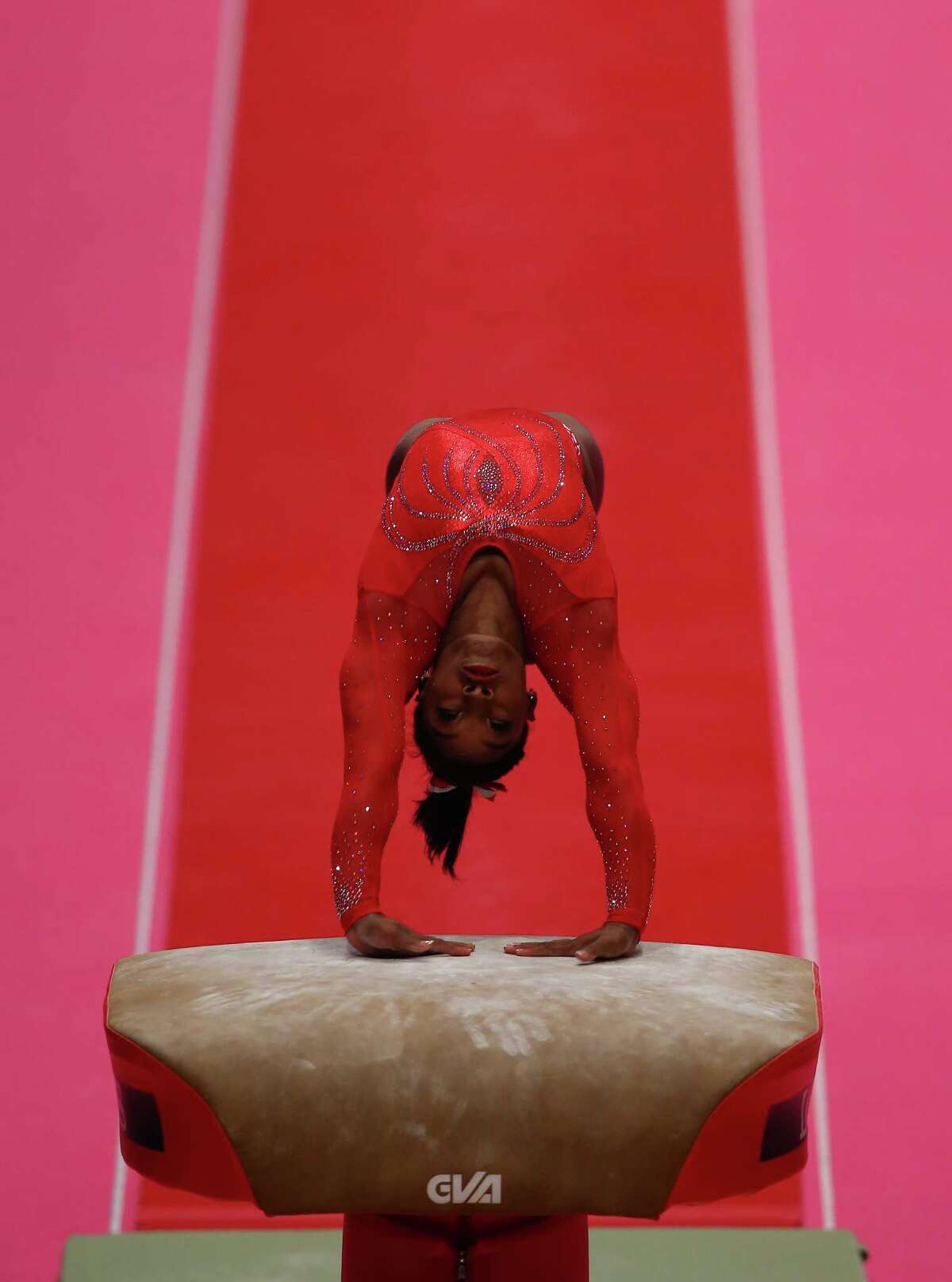 Spring's Simone Biles wins third straight world all-around gymnastics title