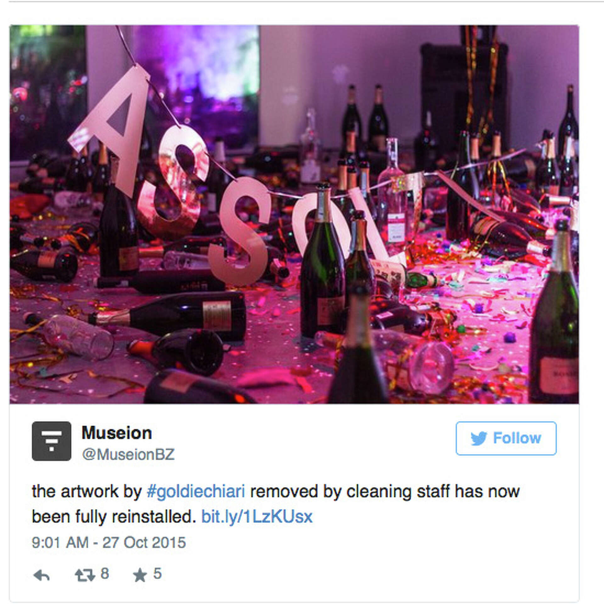 Museum janitors mistake modern art for trash, throw it away