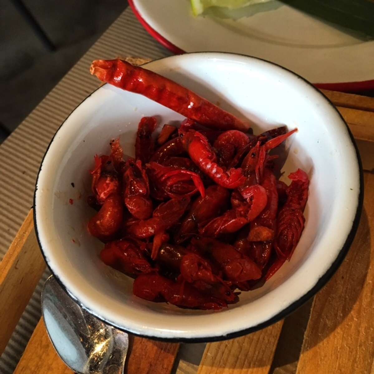 Acociles at Cuchara, the tiniest crawfish you'll ever eat