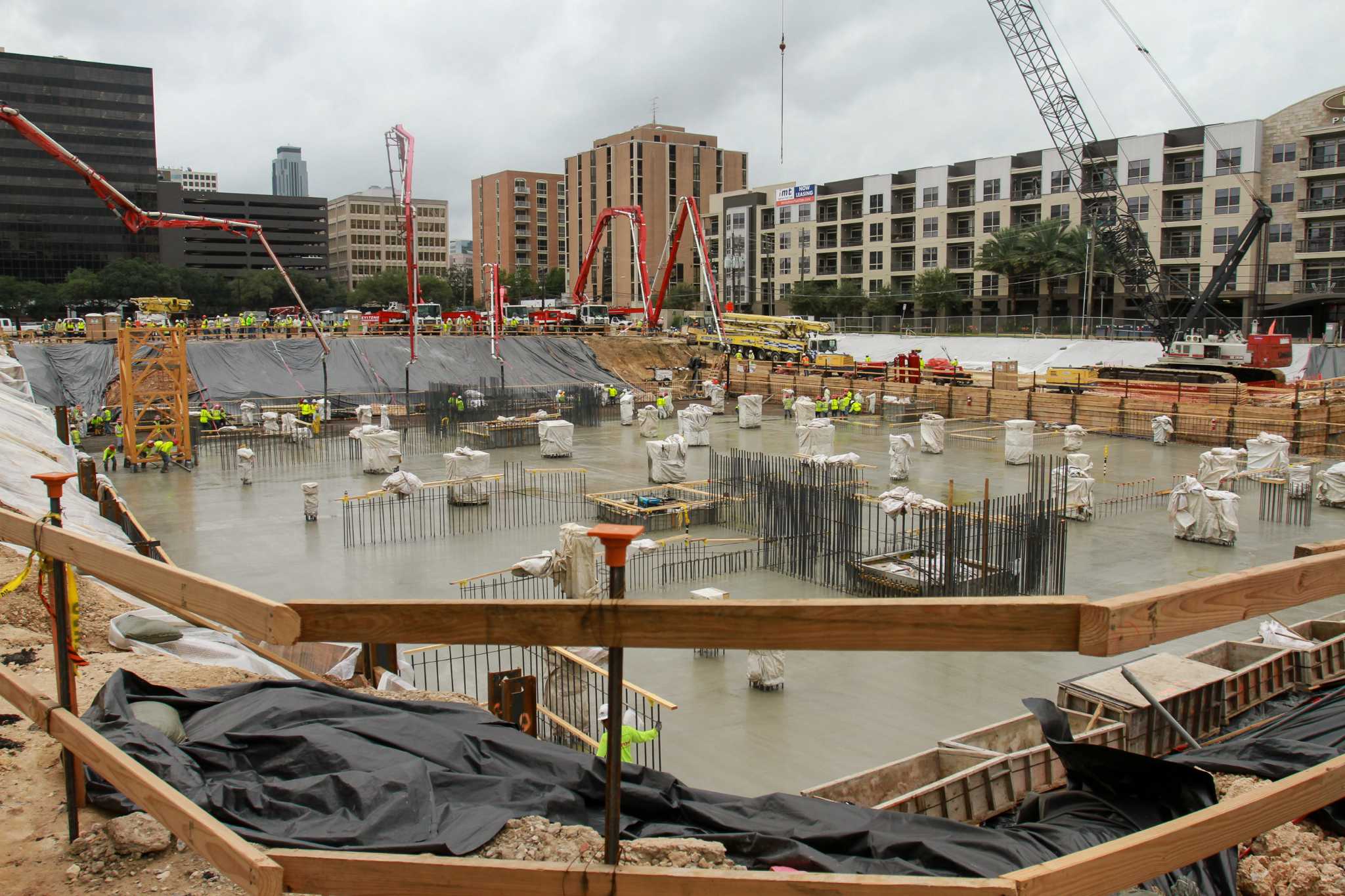 Concrete pour signals next step for Fertitta's Uptown mixed-use project