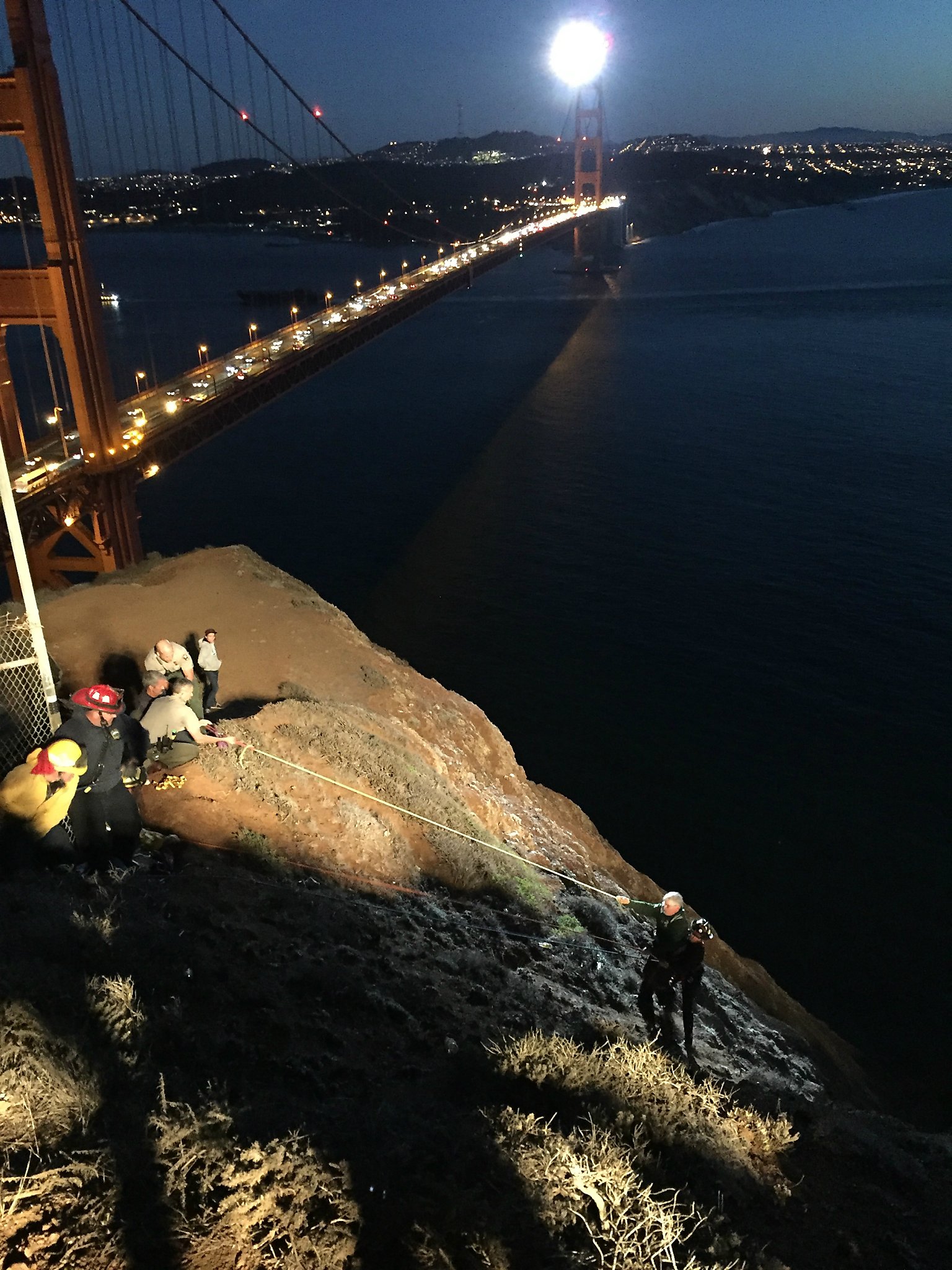 Tourist rescued after falling off cliff near Golden Gate Bridge