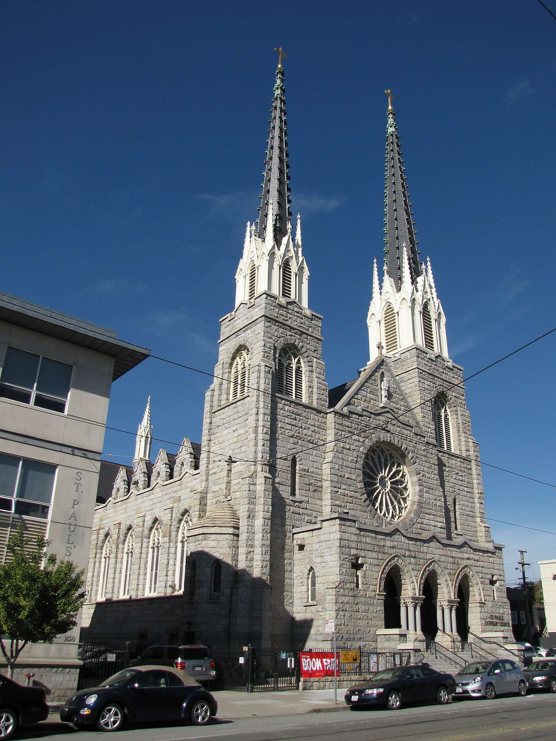 St. Paul’s Church: slate steeples and rustic stone