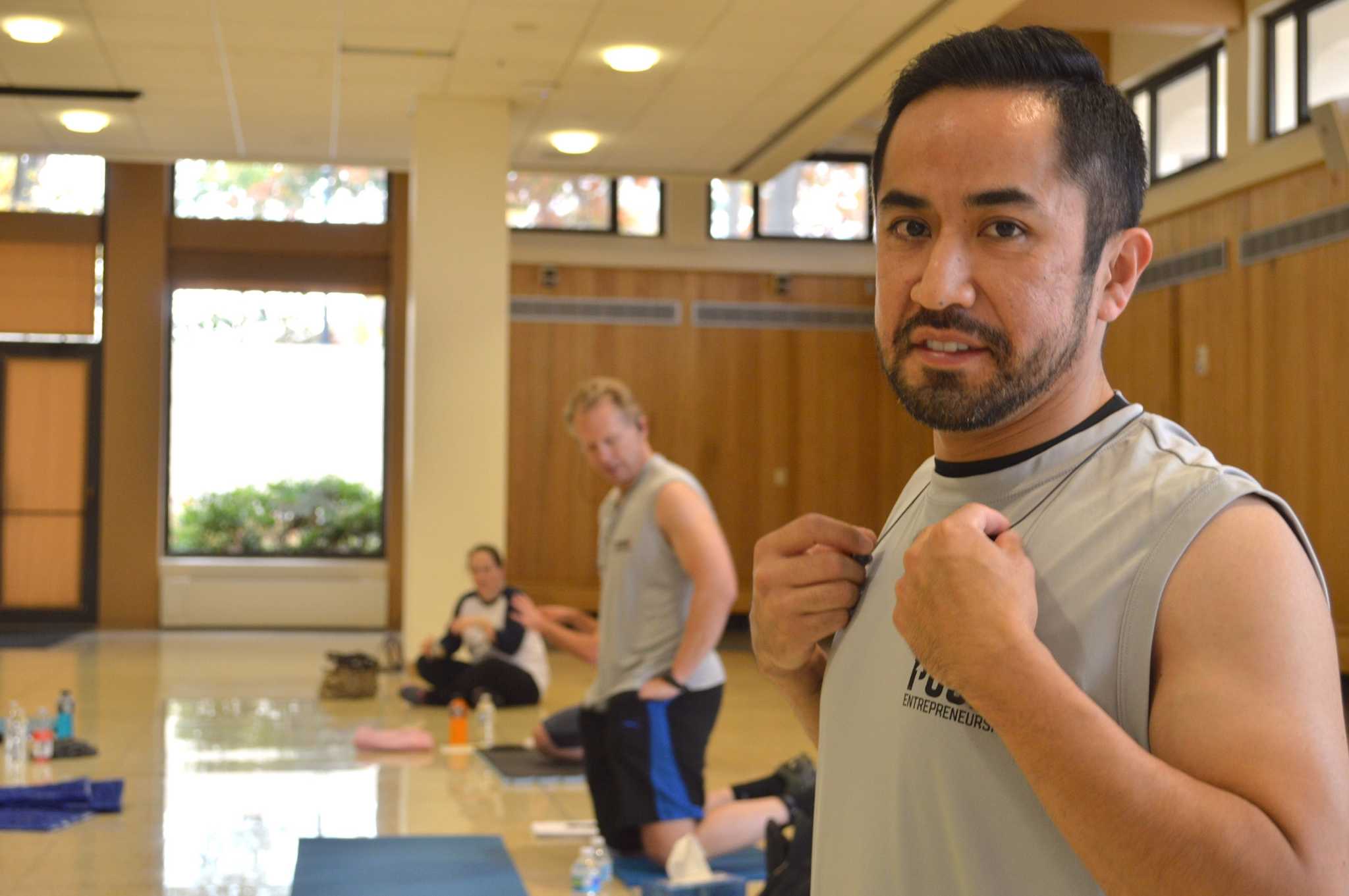 Locals do push-ups for charity