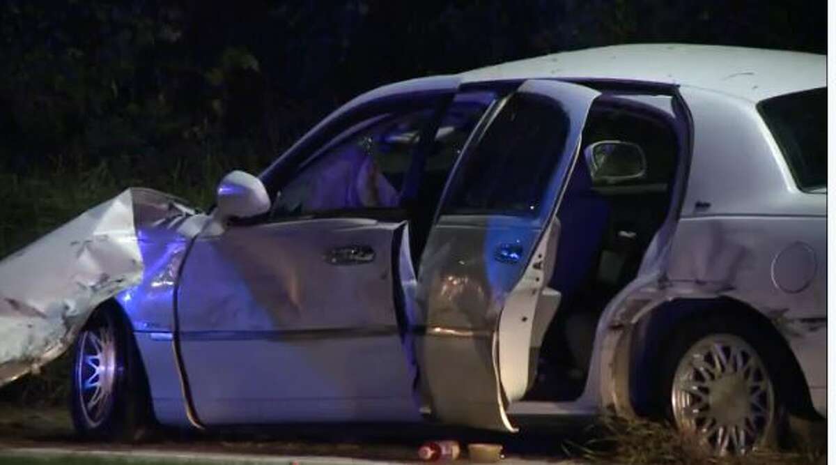 HPD vehicle at accident scene hit by speeding car