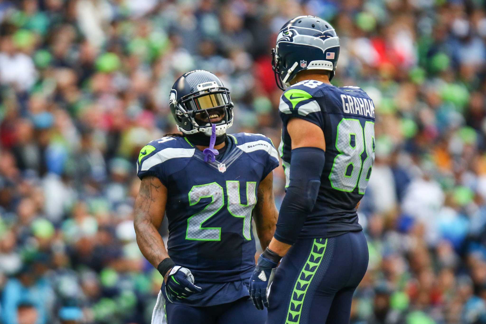 Seattle Seahawks RB Marshawn Lynch returns to team facility