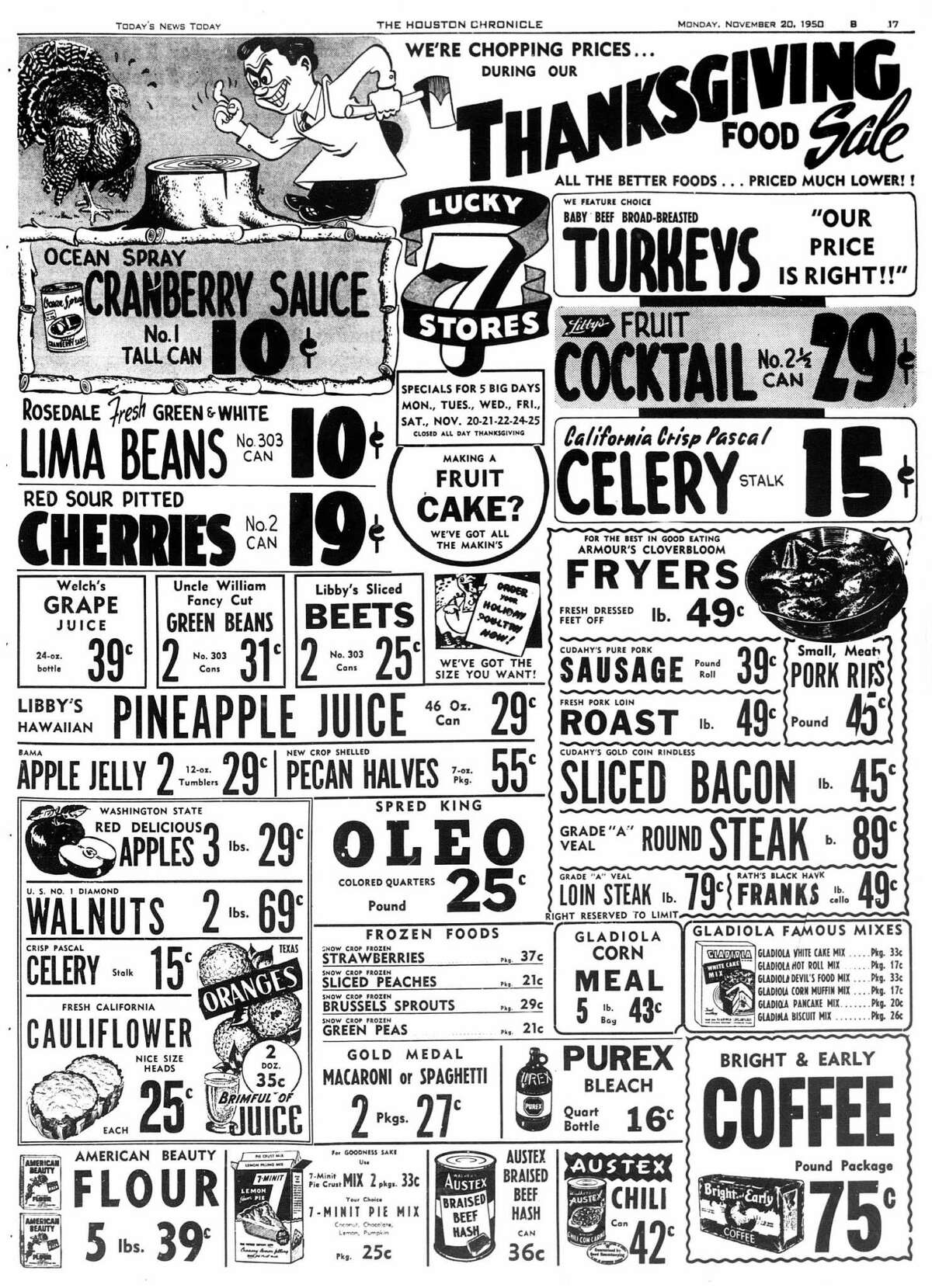 Thanksgiving grocery ads from Houston's past