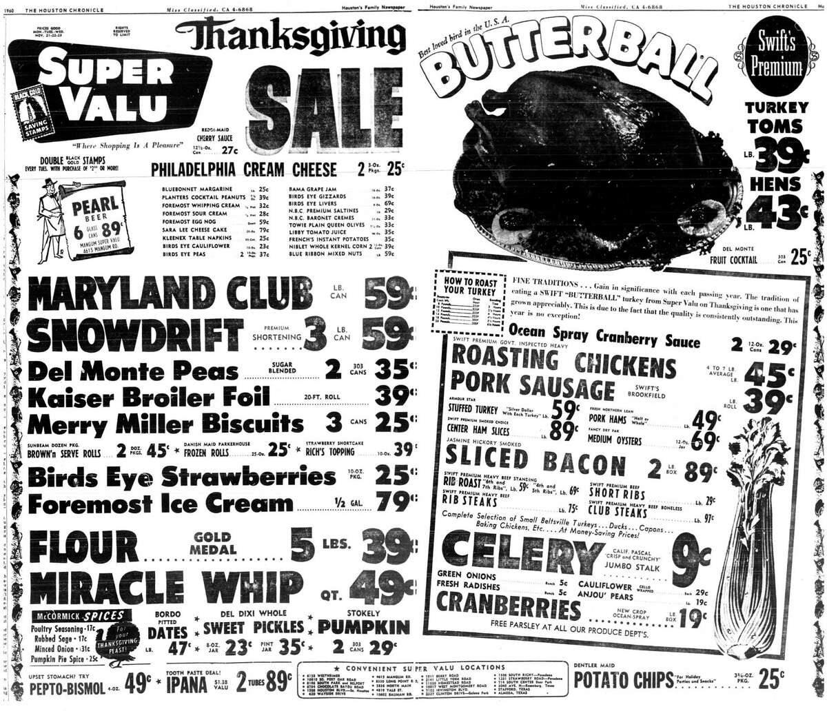 Thanksgiving grocery ads from Houston's past