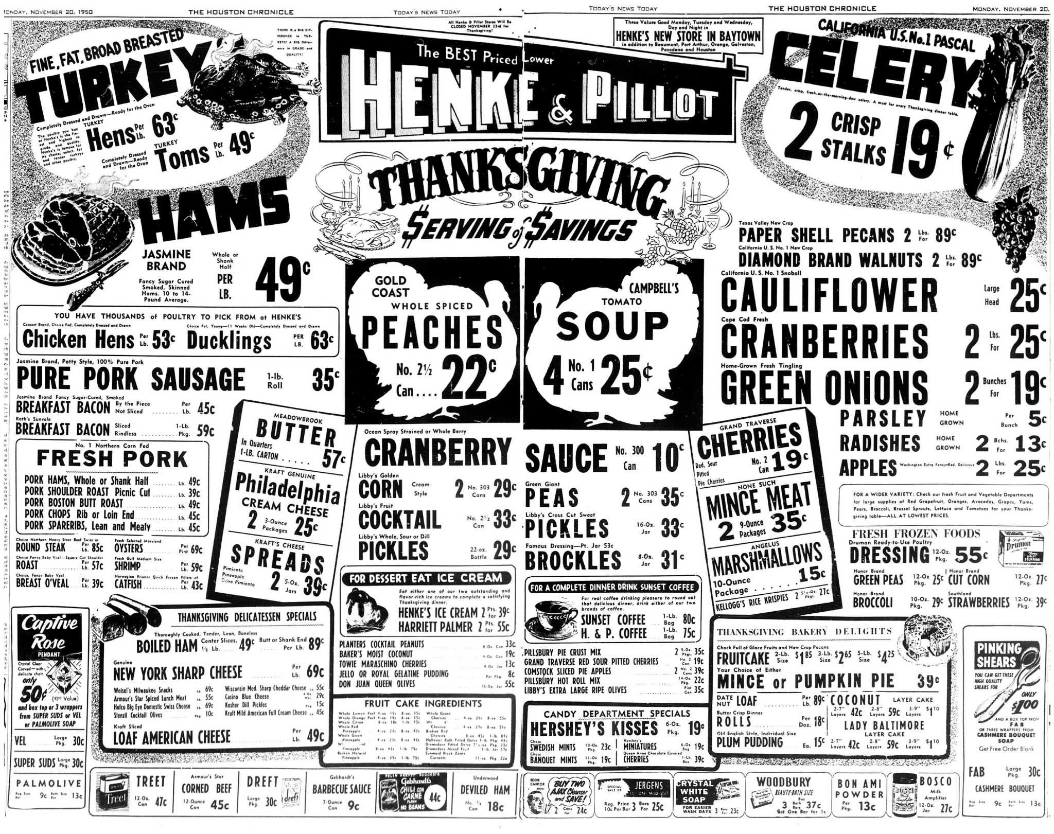 Thanksgiving grocery ads from Houston's past