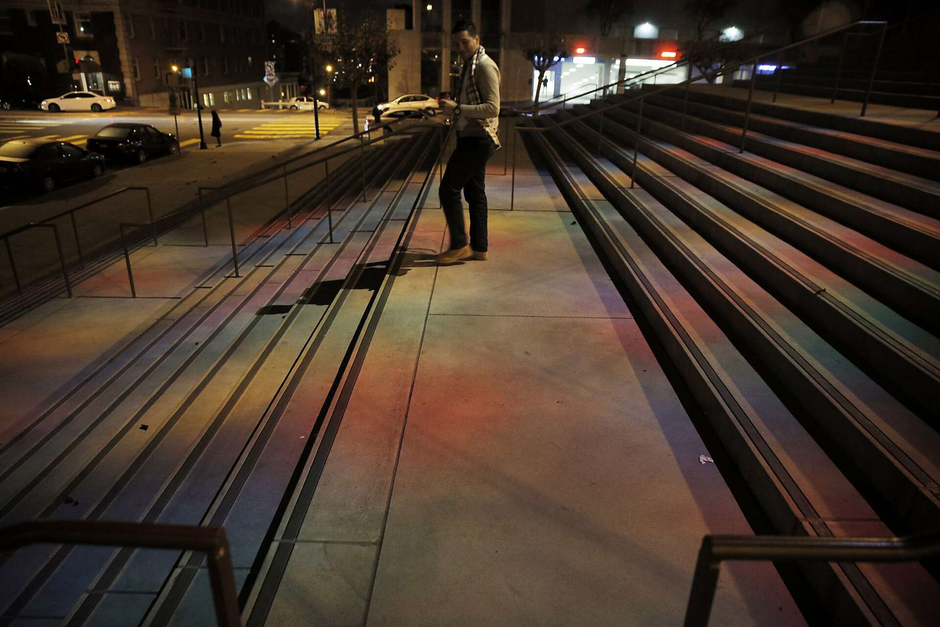 Grace Cathedral’s neighbors beam as rose window lights up