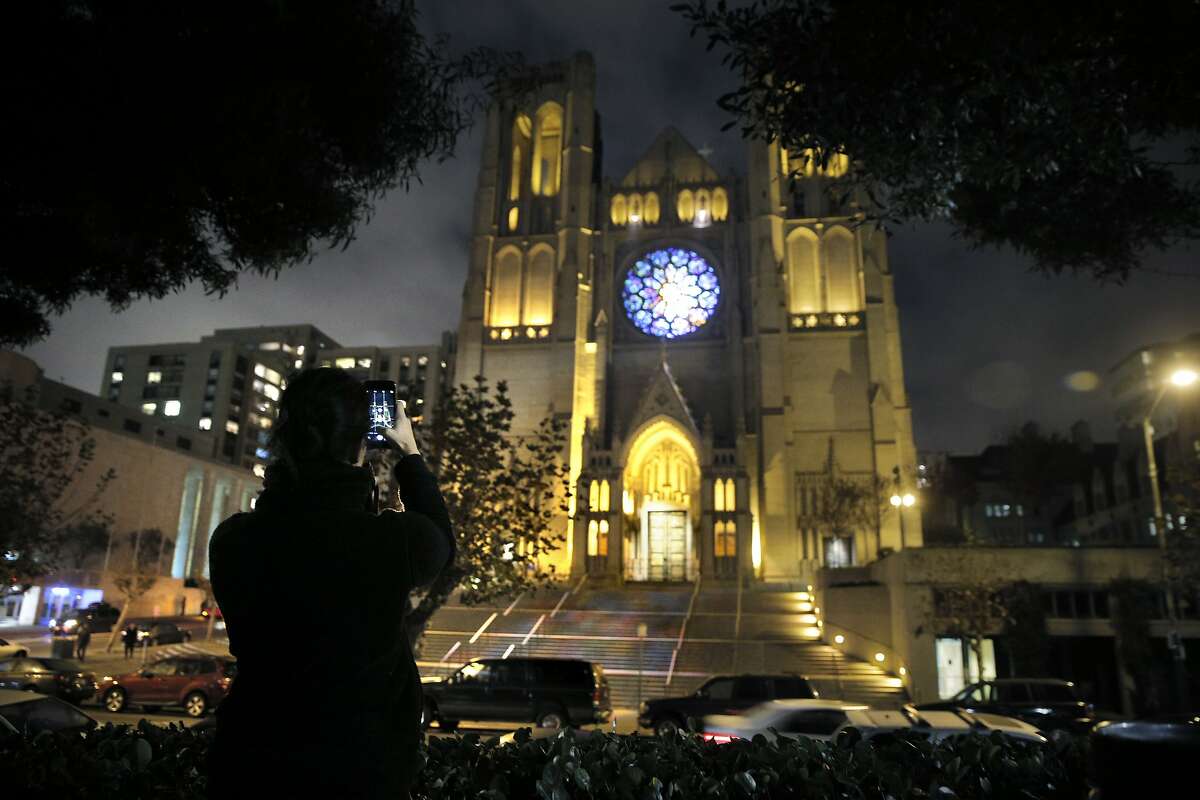 New lights in Grace Cathedral bring color to the darkness