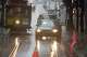 Car drives onto Powell St. cable car turnaround in S.F.