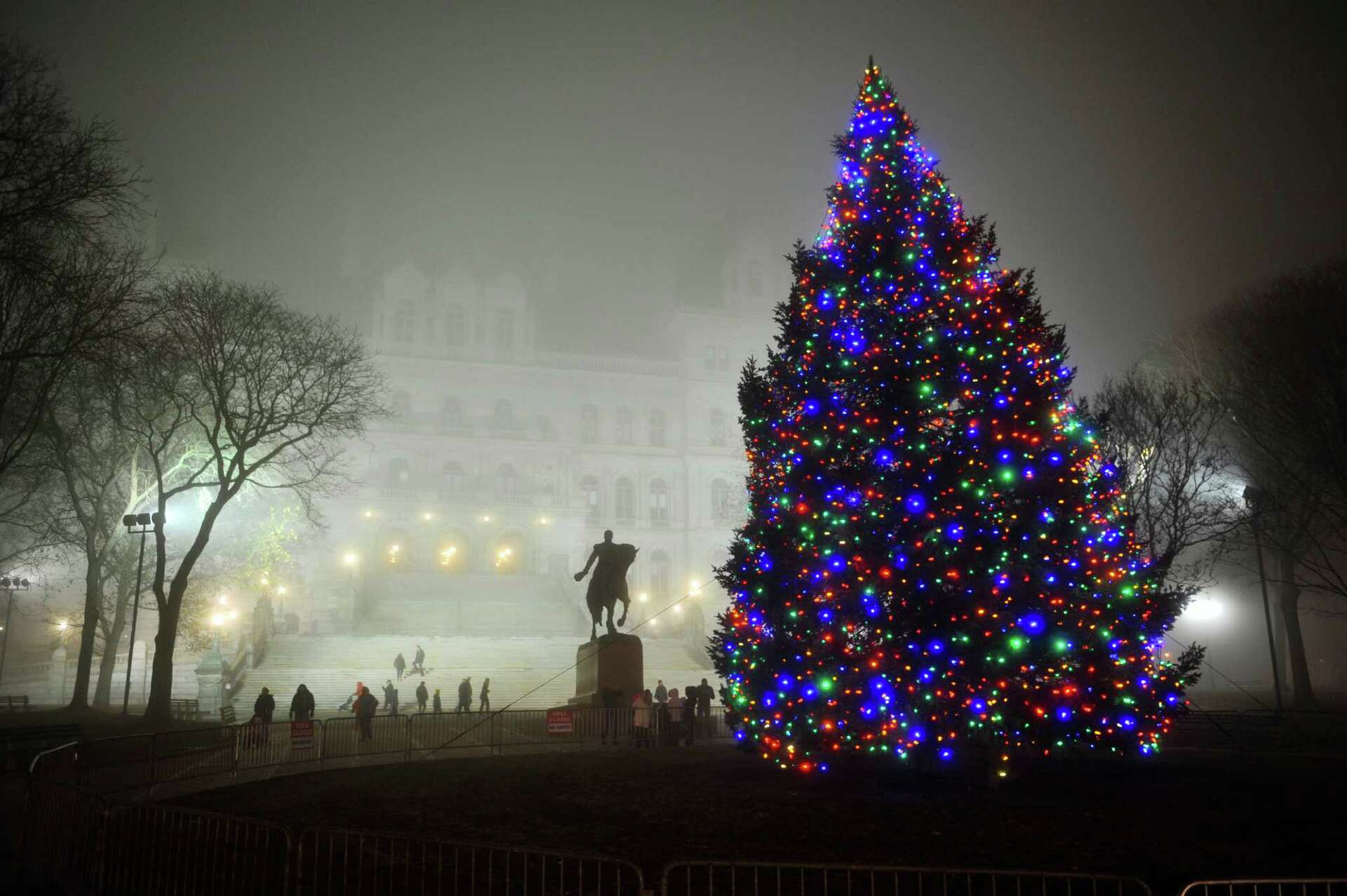Photos: Christmas tree lighting at Empire State Plaza