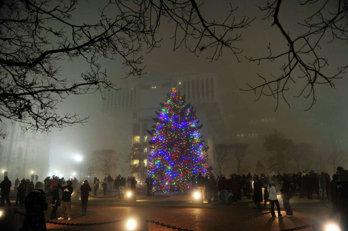 Photos: Christmas tree lighting at Empire State Plaza