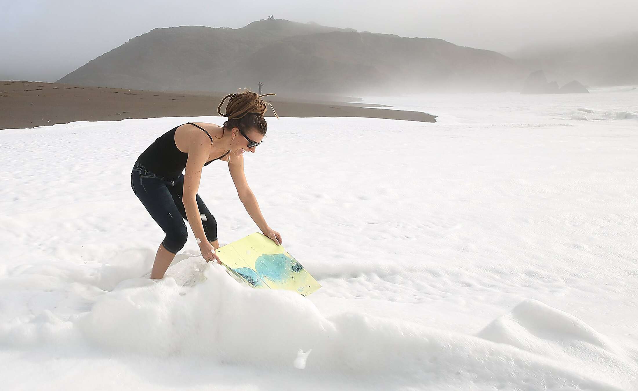 S.F. artist Meghann Riepenhoff works with waves on abstract works