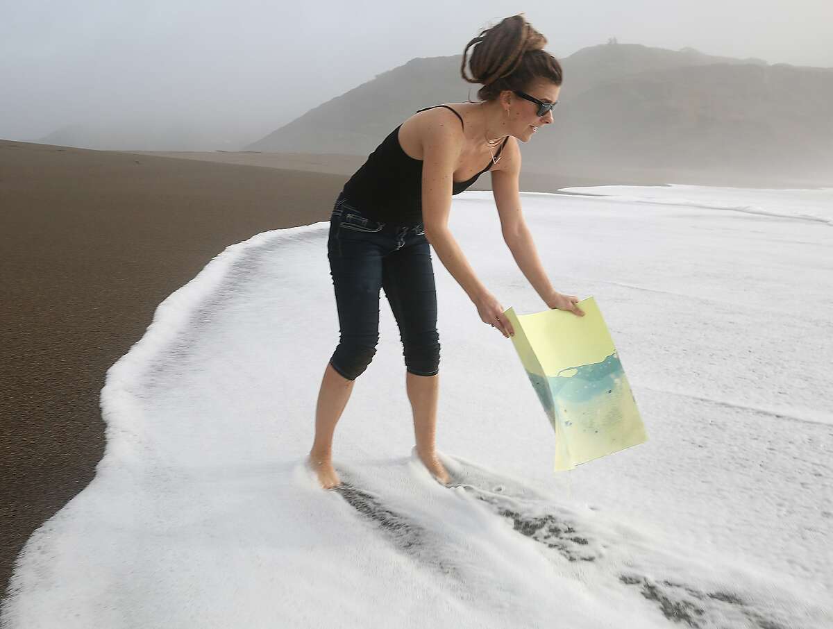 S.F. artist Meghann Riepenhoff works with waves on abstract works