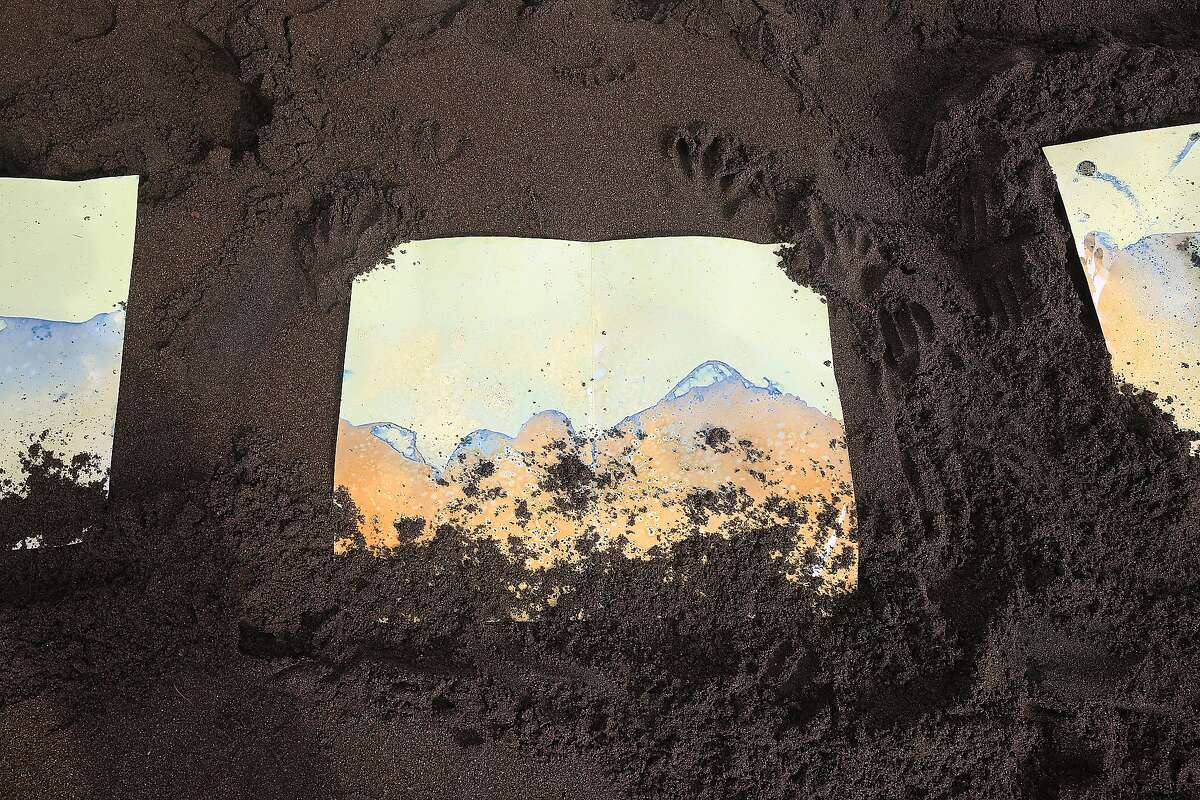 S.F. artist Meghann Riepenhoff works with waves on abstract works