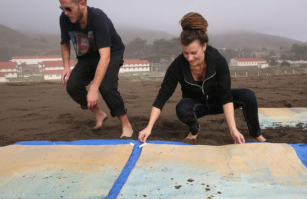 S.F. artist Meghann Riepenhoff works with waves on abstract works