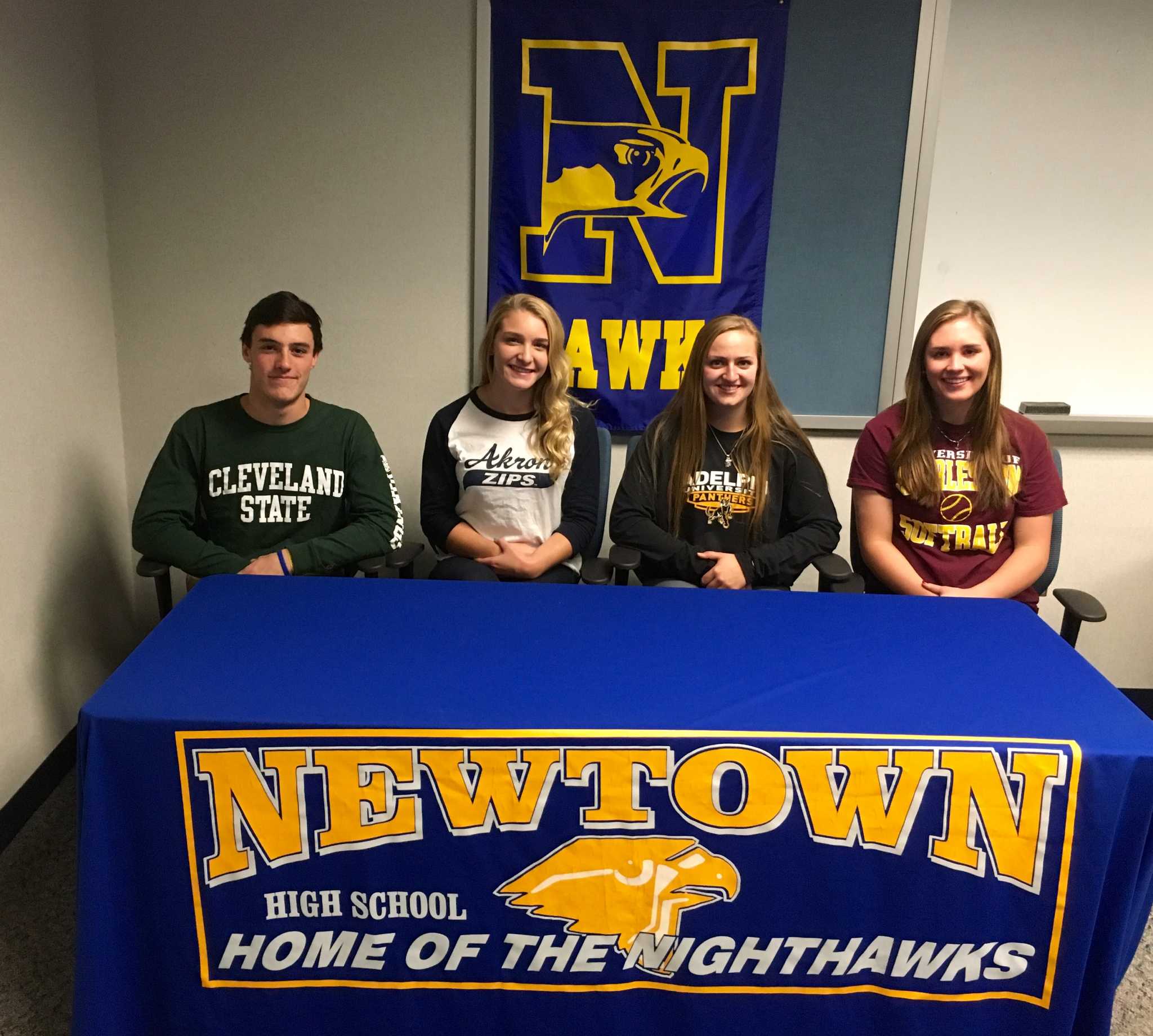 Newtown High athletes finalize their college plans