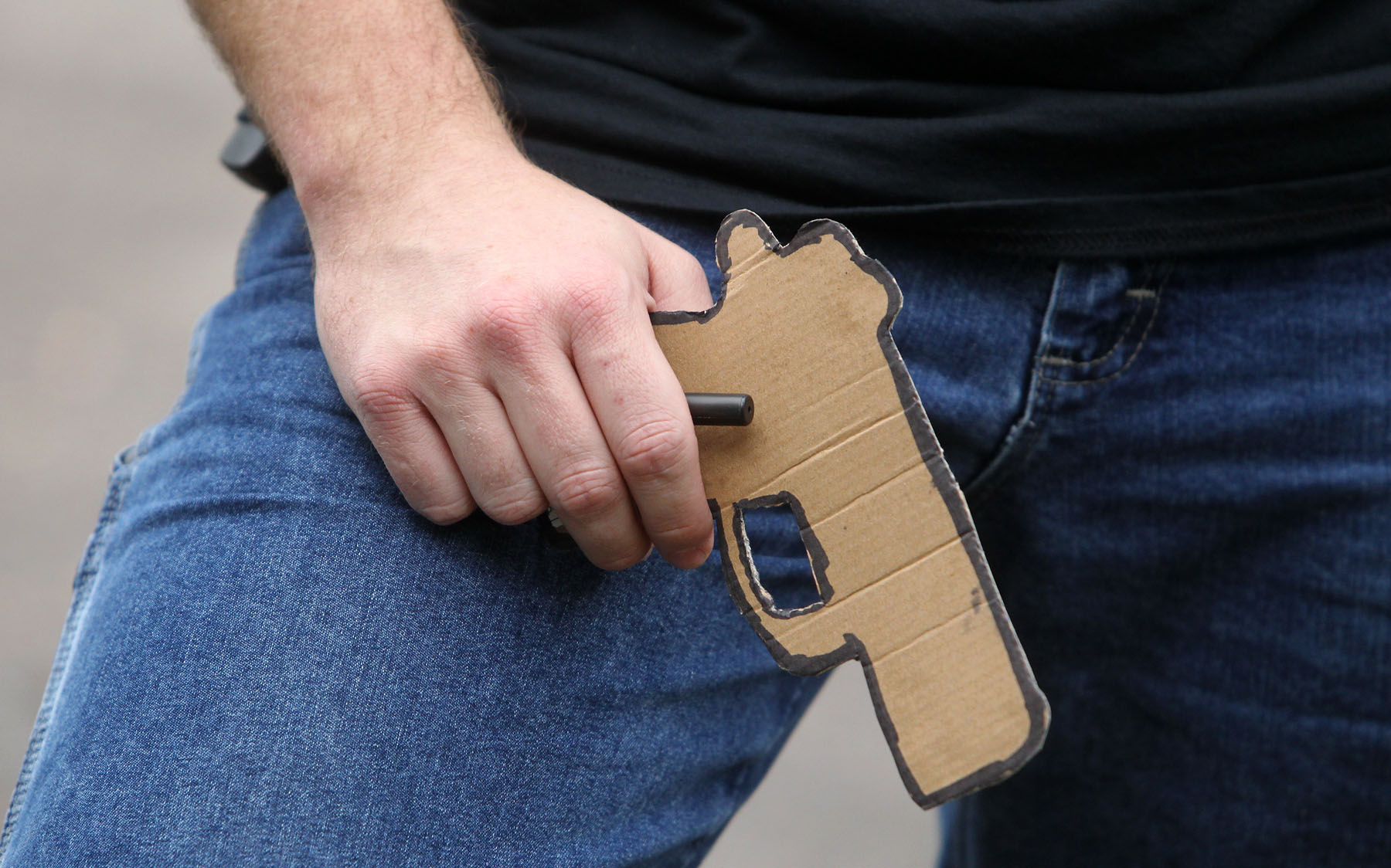 Mock shooting event met by mockery