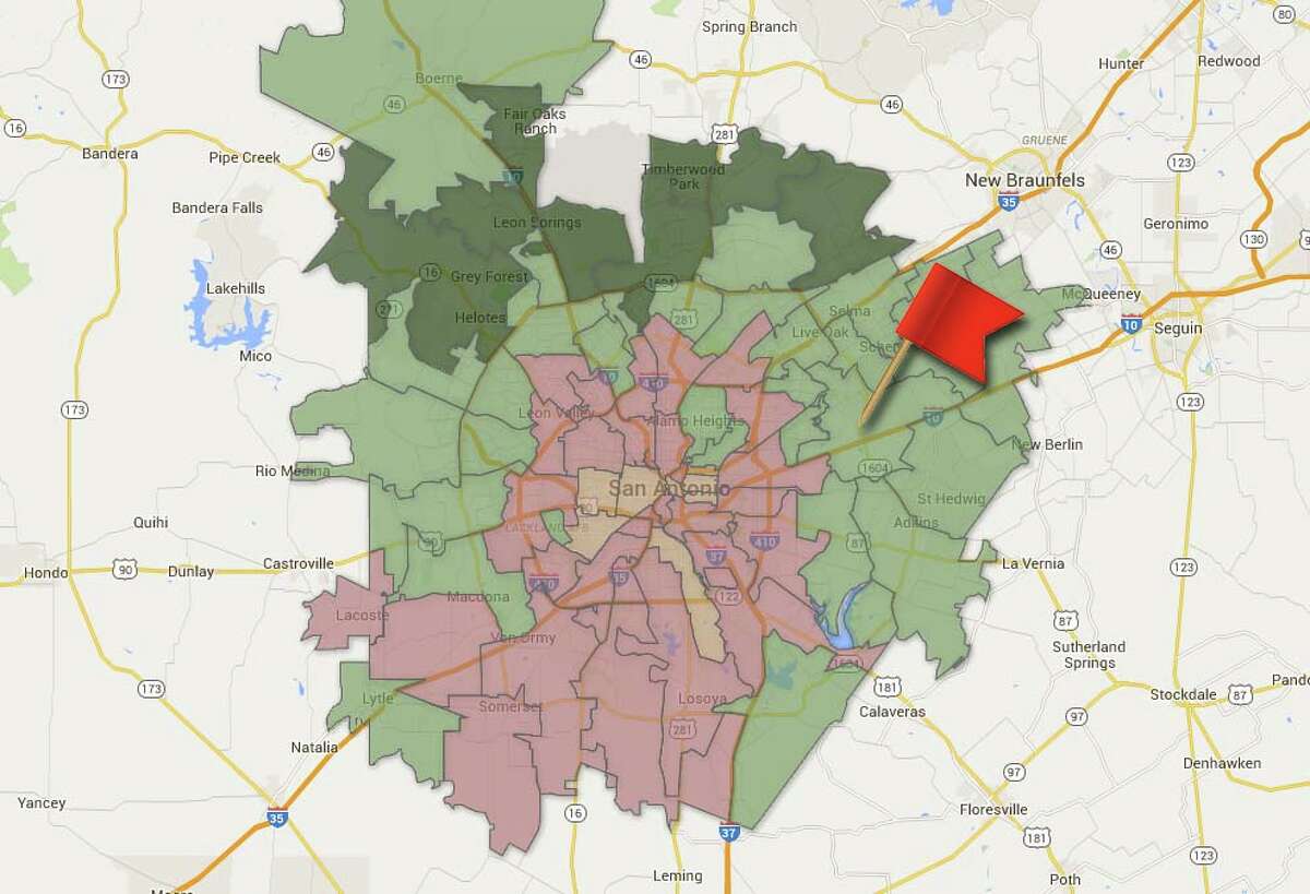 Map: Median household income in Bexar County by ZIP code