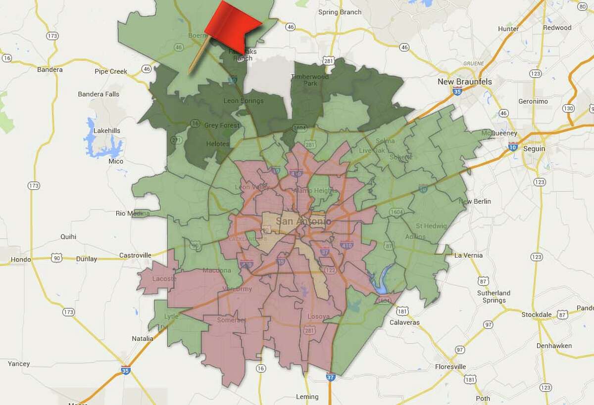 Map: Median household income in Bexar County by ZIP code
