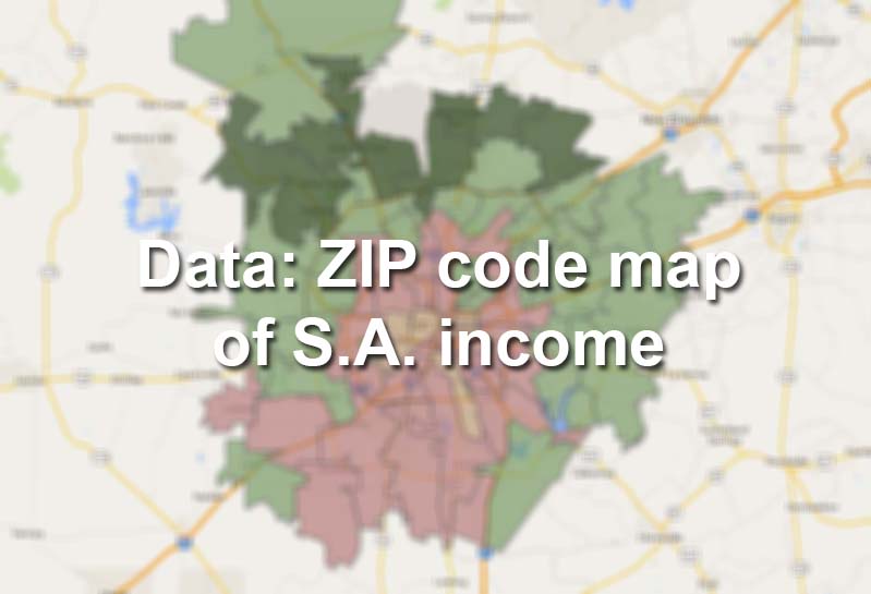 Map: Median household income in Bexar County by ZIP code