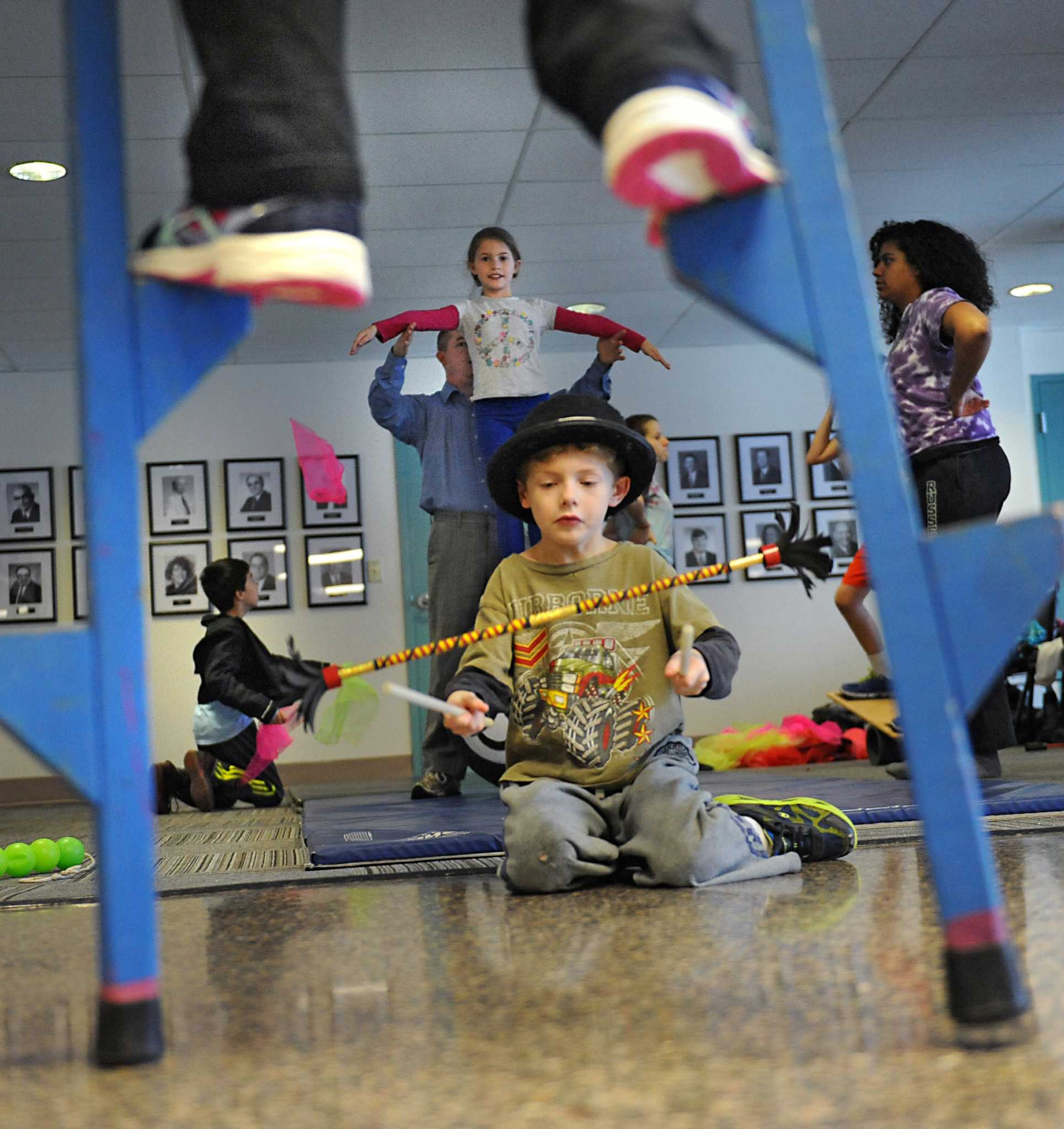 Circus practice at vacation camp