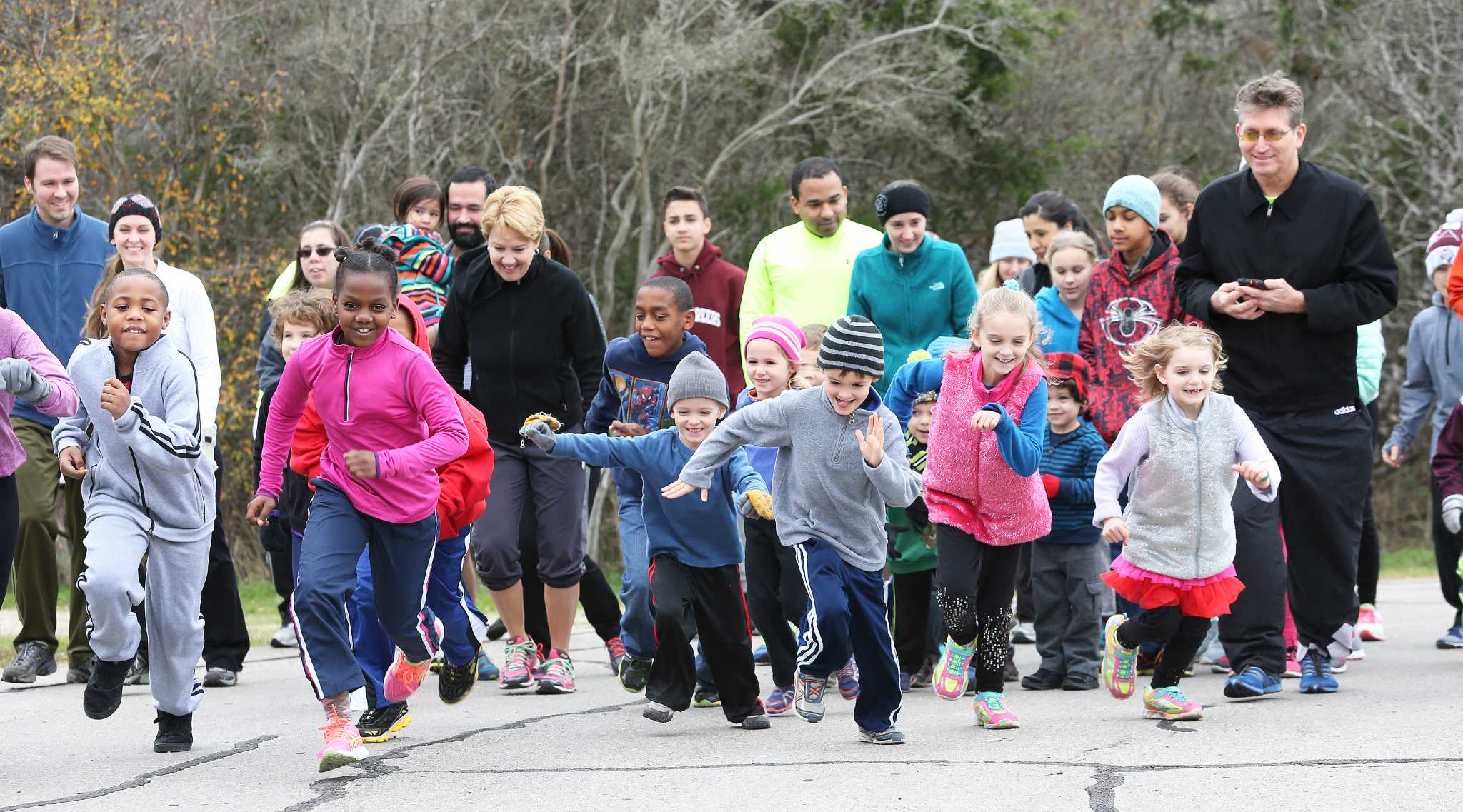 Kids braved weather for First Day run