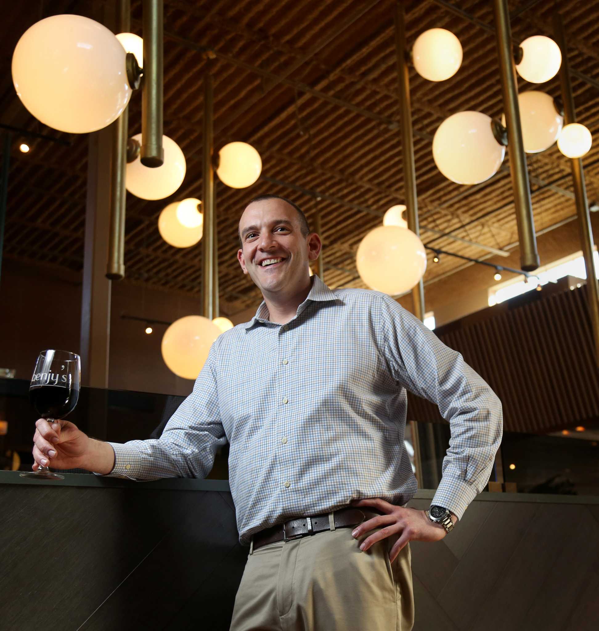 Ryan Landis of benjy's touts cab with round cherry, violet palate