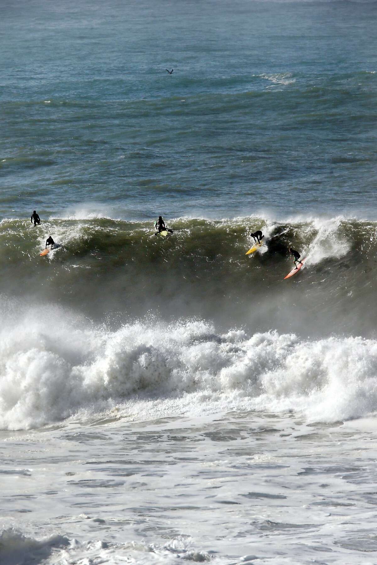 Monster 50-foot waves hit Northern California, professional surfers ...