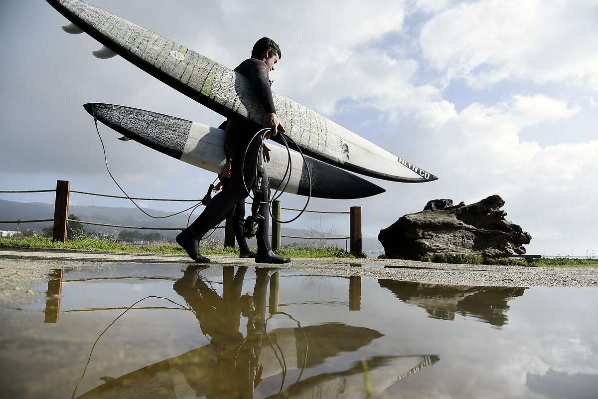 Monster 50-foot waves hit Northern California, professional surfers ...