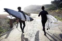 Monster 50-foot waves hit Northern California, professional surfers ...