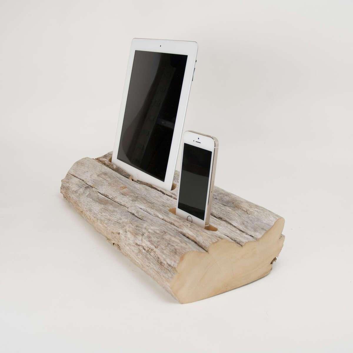 Dock your devices in these wooden charging stations