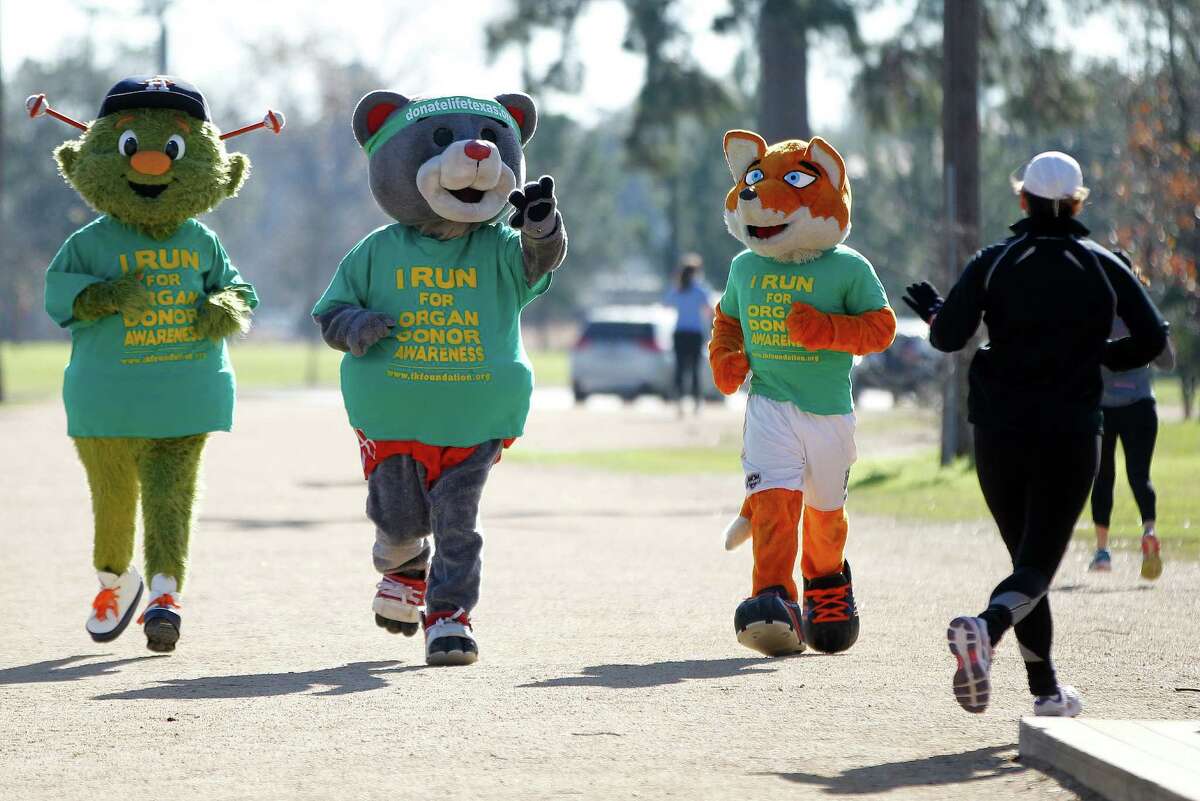 Houston sports mascots go for a run