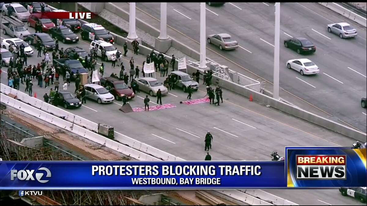 Bay Bridge reopens after protesters chain themselves, shut down span